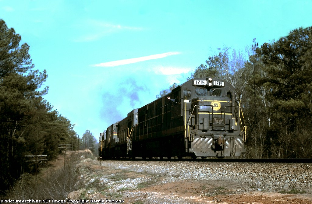 Seaboard Coast Line U30B #1715, leading Birmingham originated SCL train #307, with an old-timey ...